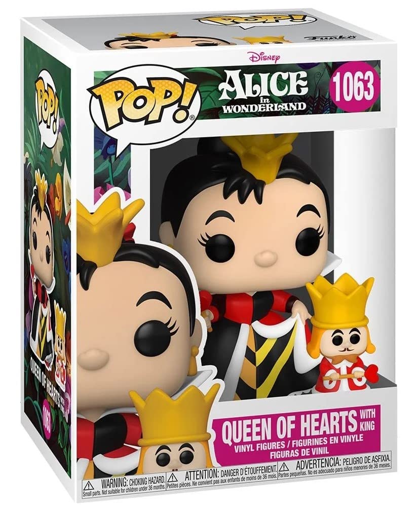 POP Disney: Alice in Wonderland 70th - Queen of Hearts with King Funko Vinyl Figure (Bundled with Compatible Box Protector Case)