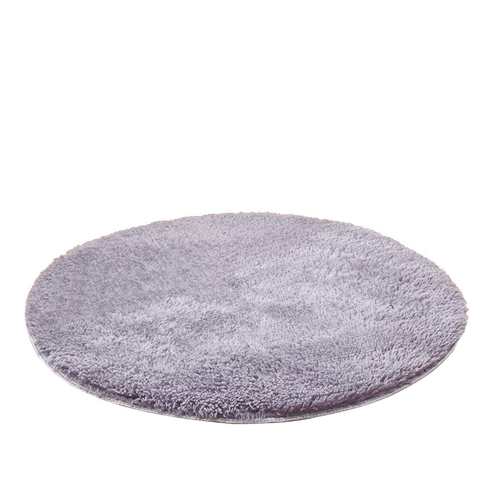 idain Super Soft Area Rugs Shaggy Carpet for Bedroom Living Room Dining Room Kids Room Bedside Home Decor 1 feet Round,Gray