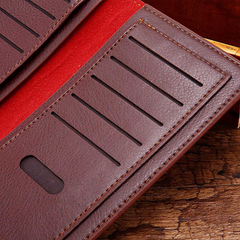 Classic Holder Bag Wallet Leather Capacity Purse Man Concise Card Huge Money Wallet