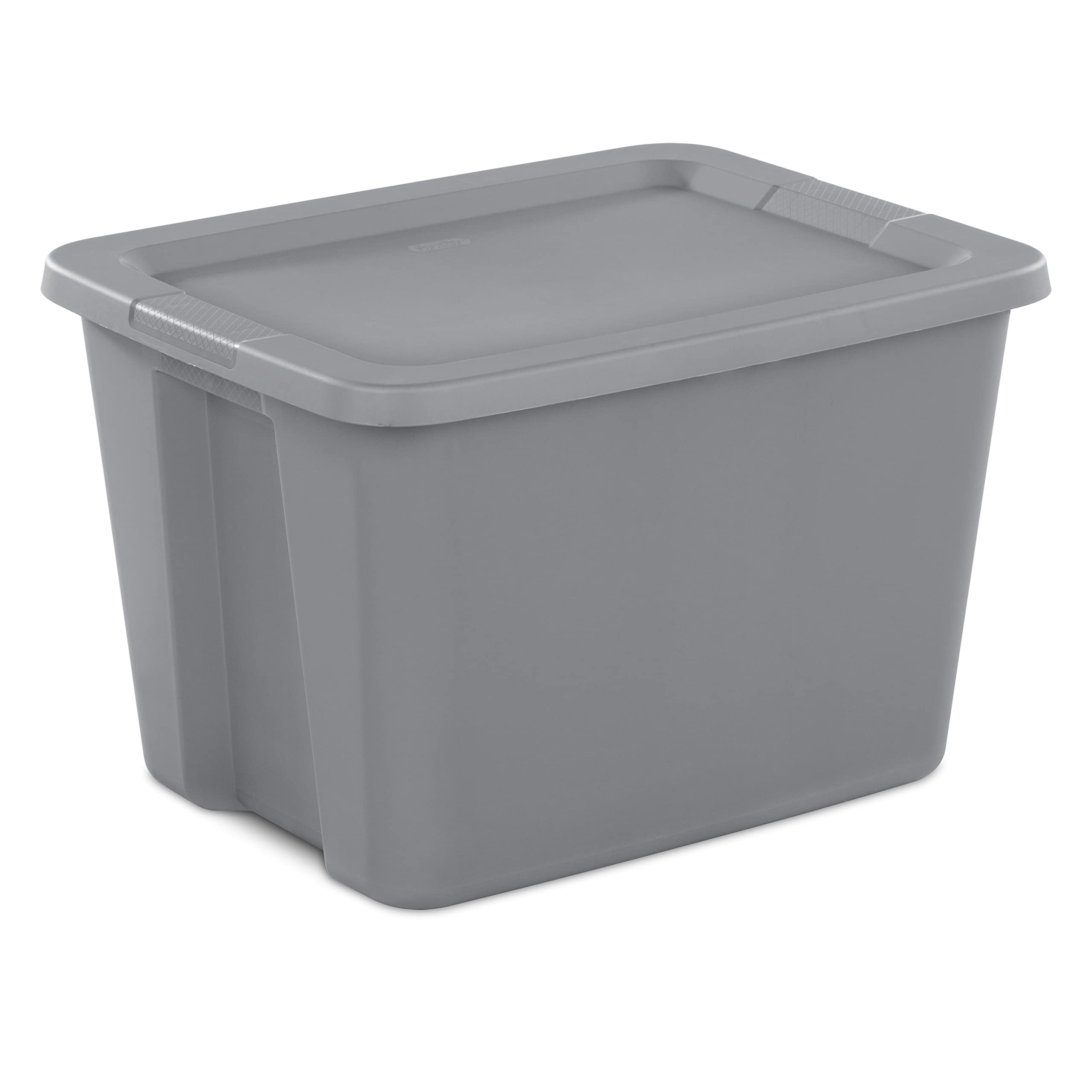 ByuUu 18 Gallon Tote Box Plastic, Gray, Set of 8