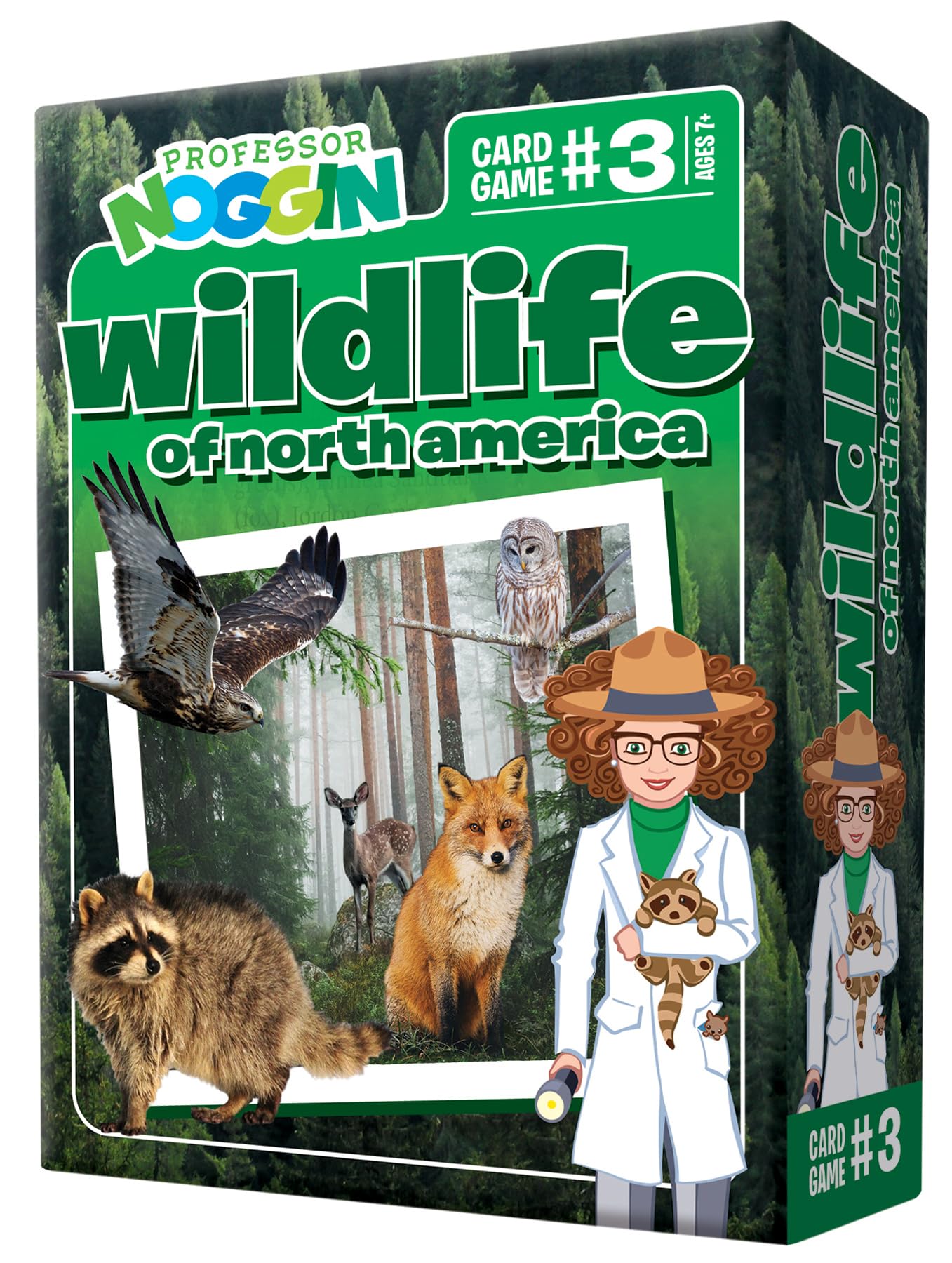 Professor Noggin's Wildlife of North America Trivia Card Game - an Educational Based Card Game for Kids - Trivia, True or False, and Multiple Choice - Ages 7+ - Contains 30 Cards