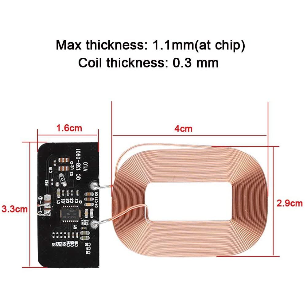 Bewinner Qi Standard Wireless Charger Transmitter Module - 3 Coils - Multi-Level - Wide Compatibility - Universal Micro Interface - DIY Wireless Charger Parts (2nd)