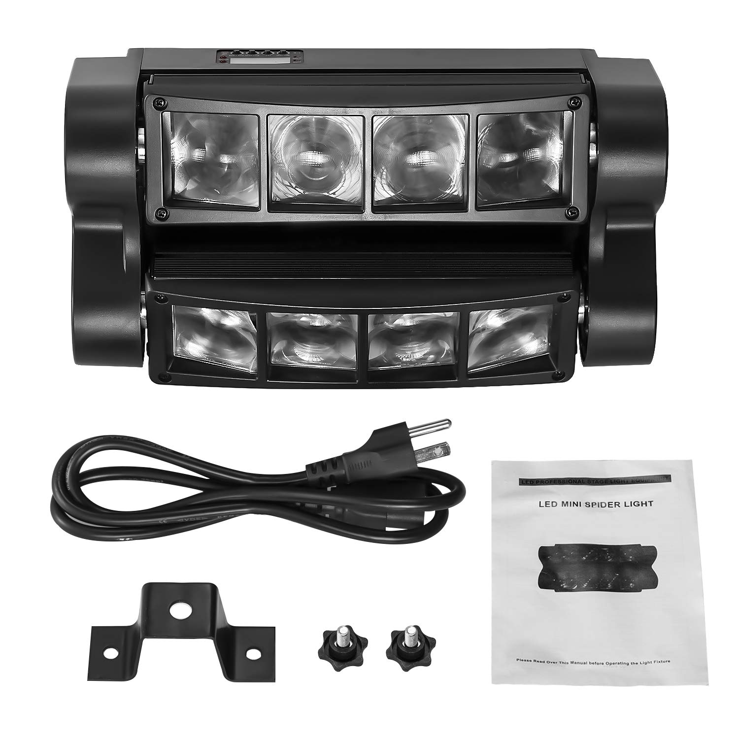 BSYUN DJ Lights RGBW LED 2nd Version Moving Head Stage Lights Sound Activated Disco Lights Compatible with DMX-512 Controller for Wedding Dance Birthday Event Party