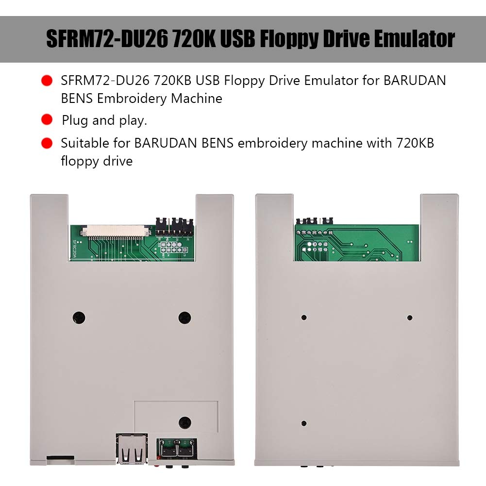 Bewinner USB Emulator,SFRM72-DU26 720K USB Floppy Drive Emulator for BARUDAN BENS Embroidery Machine,Plug and Play,High Security Data Protection,USB S