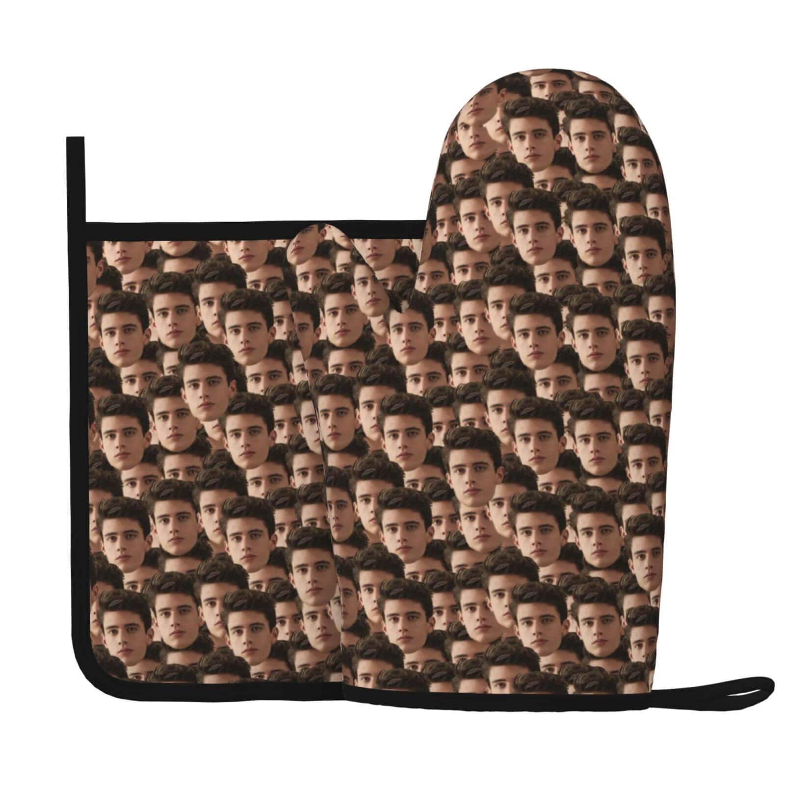 Byxhuc Custom Face Oven Mitts for Mom Dad Aunt Grandma Friend on Mother's Day Anniversary Father's Day Birthday Easter Christmas' Day