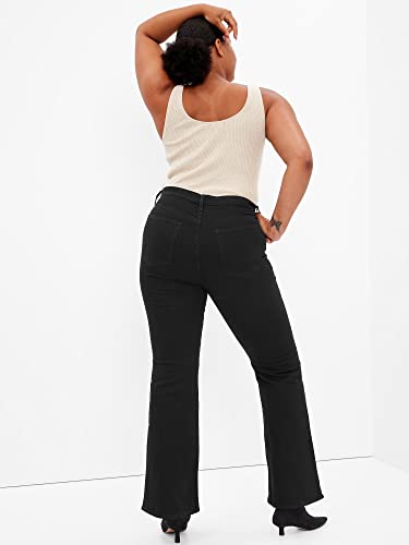 GAP Womens High Rise Flare Jeans, Black Wash, 28 Regular US