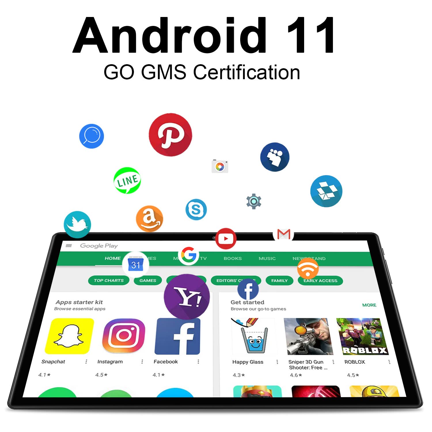 DUODUOGO 2023 Tablet Android 11.0 Tablet, 64GB ROM 256GB Expand, Octa Core Tablets,10 inch Tablet HD, GMS Certified WiFi Tablet, 6000mAh, Dual Camera, Support Bluetooth Tablet Pc (Gray), DGO-S9