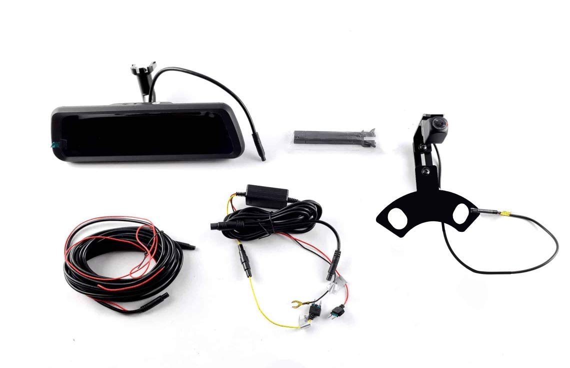Brandmotion FVMR-8866V2 FullVUE Rear Camera Mirror System with Full HD Video Screen & 2-Channel DVR for Jeep Wrangler JK 2007-2018, Black