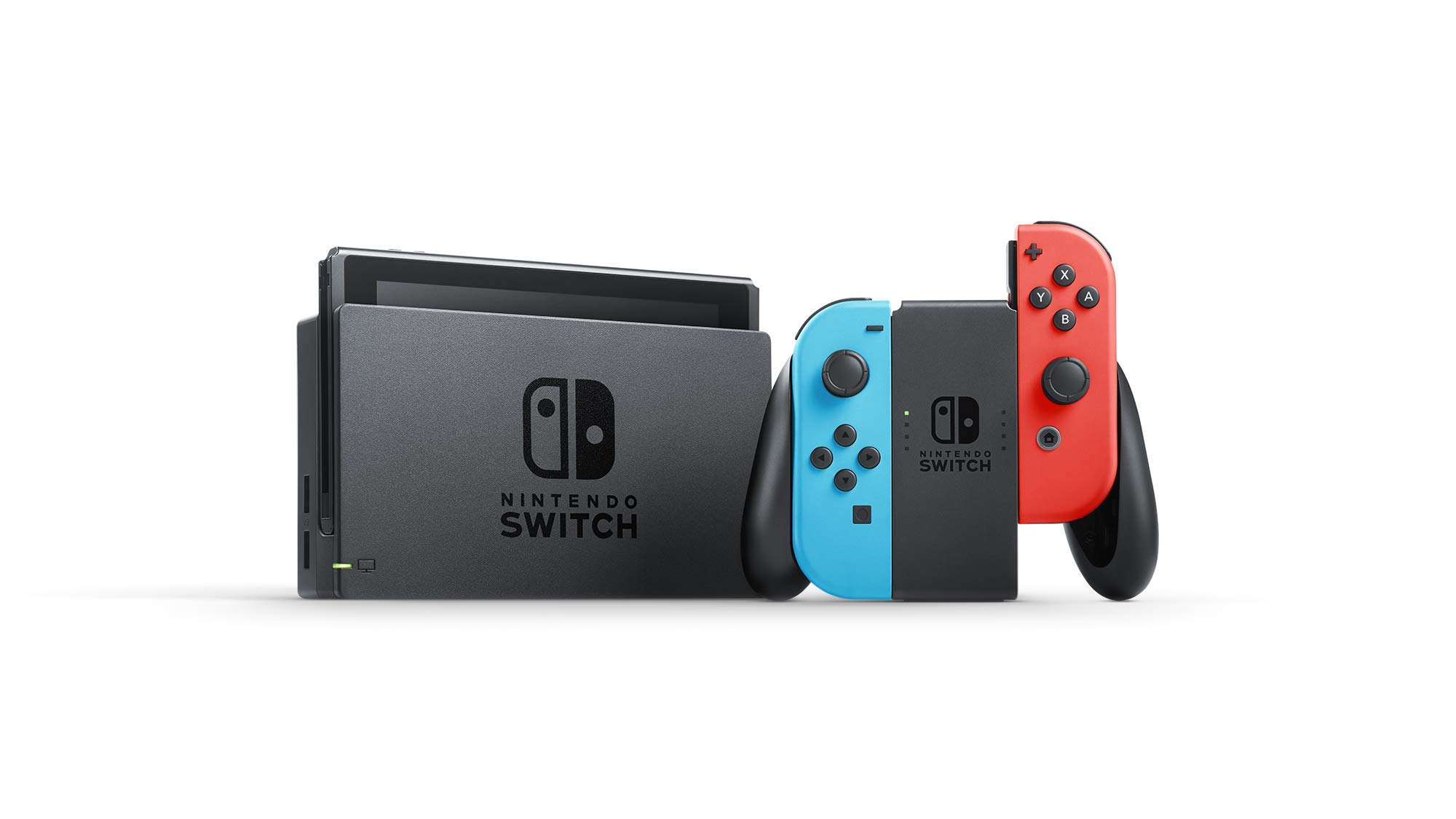 Nintendo Switch with Neon Blue and Neon Red Joy-Con, Mario Kart 8 Deluxe (Full Game Download), 3 Month Nintendo Switch Online Individual Membership, KKE 256GB MicroSD Card Holiday Bundle (Renewed)