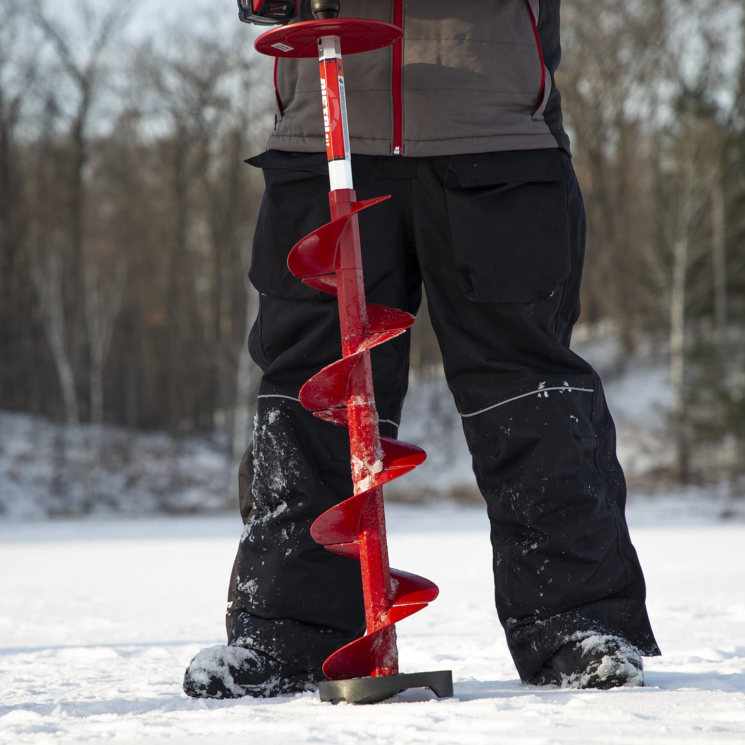 Eskimo 35400 Pistol Bit 6" Drill Adaptive Ice Auger Weighs Only 3.2 Pounds, Redrills Old Holes Easily Extremely Fast Cutting, Red