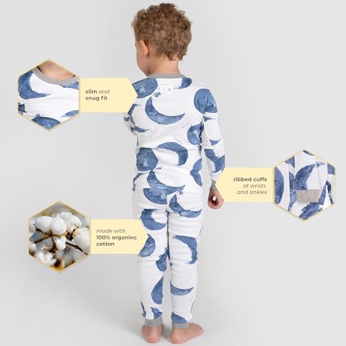 Burt's Bees Baby Baby Boys' Pajamas, Tee and Pant 2-Piece Pj Set, 100% Organic Cotton, Spider Webs