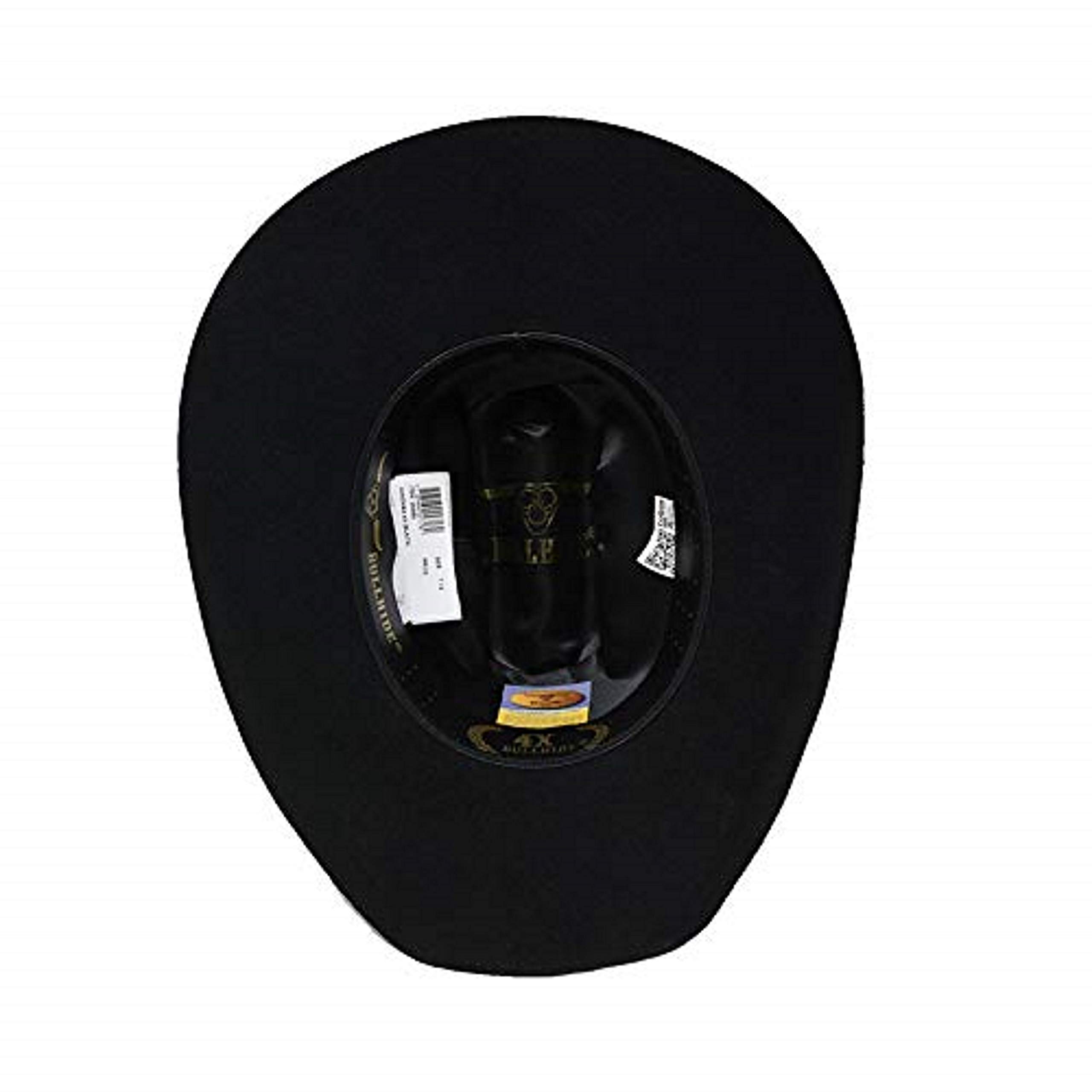 Bullhide Felt Collection Kingman 4x Premium Wool Western Cowboy Hat, 4" Brim, Black, 7 3/8