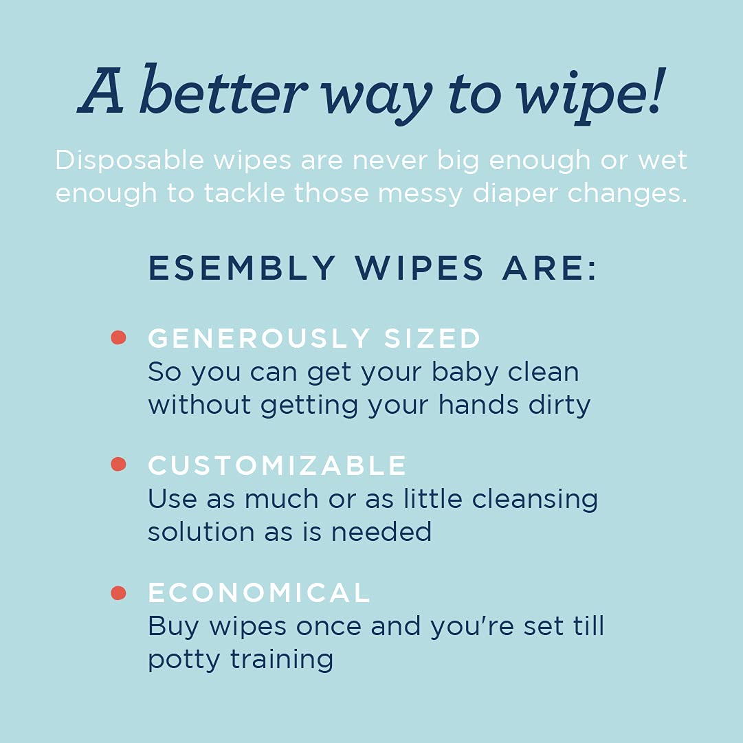 Esembly Cloth Diaper Bundle Set (Size 1, Confetti), Rash Relief Cream (3 oz), Everyday Balm (4 oz), Wipe Up Wash Kit and 12pk Wipe Ups Bundle - Complete Diapering Package for Babies