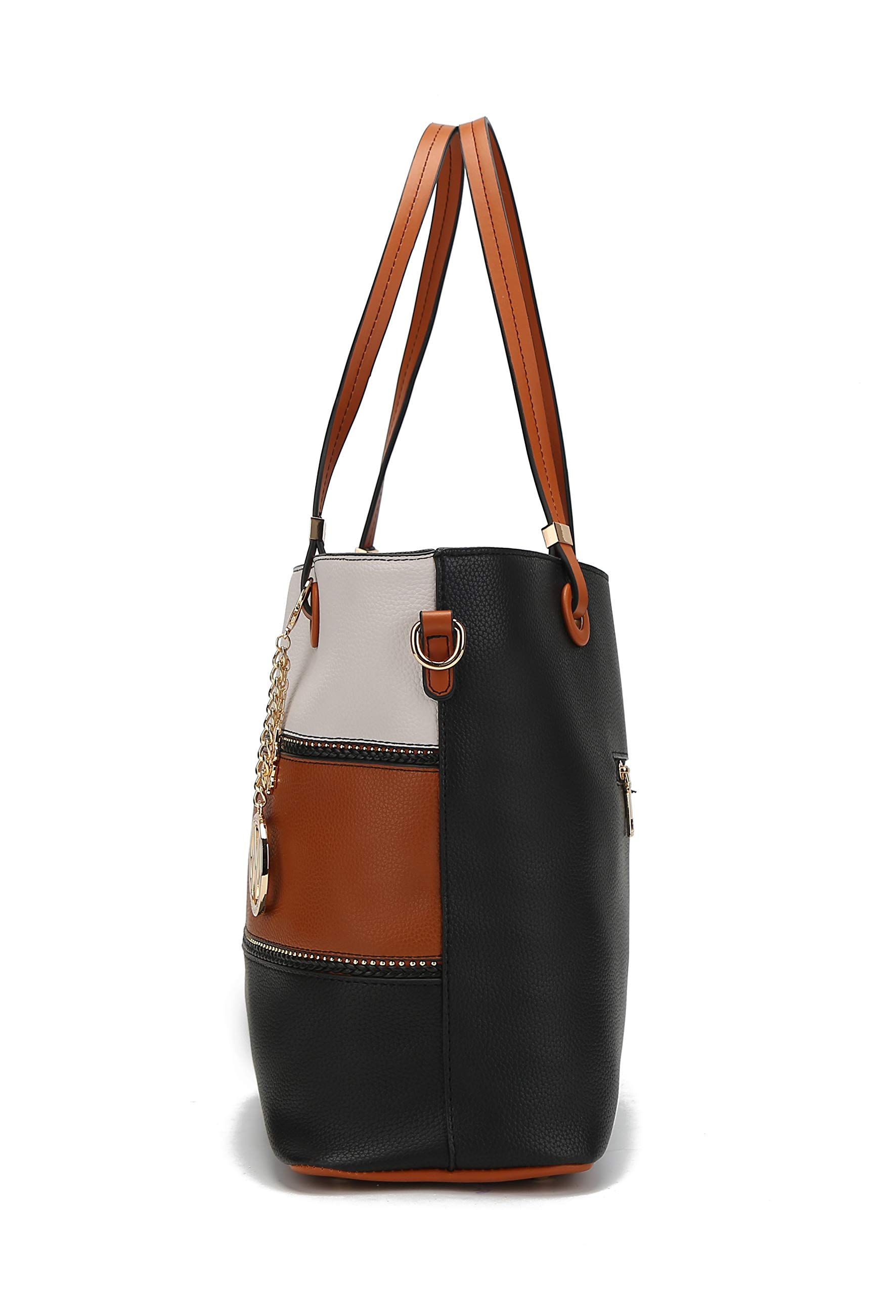 MKF Collection Tote Satchel Handbag for Women, Wristlet Wallet Set β PU Leather Bag β Top Handle Shoulder Purse