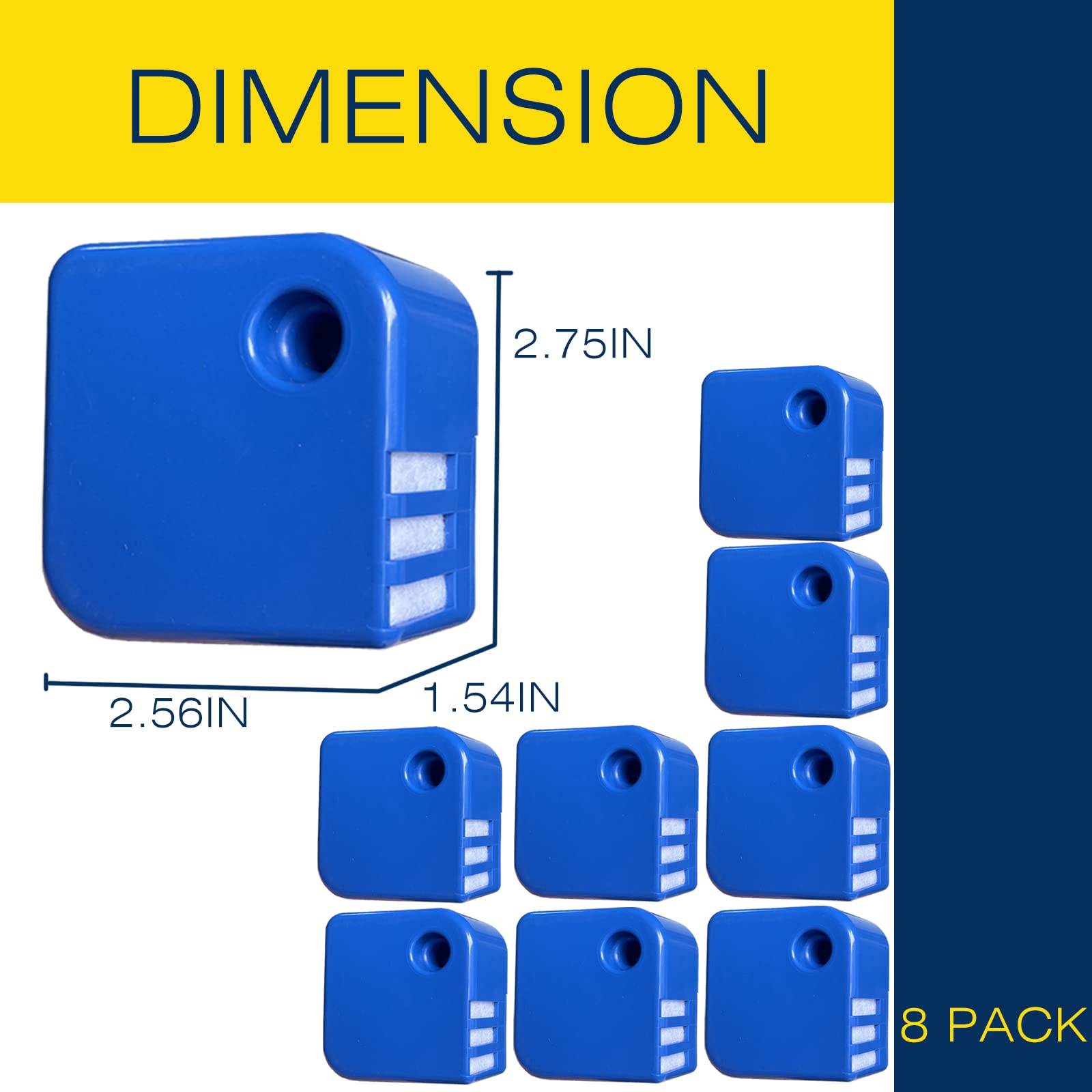 Varycony PDC51V1 Demineralization Cartridge Compatible with Vick Ultrasonic Humidifier Model V4600, V5100 and VUL575, Works to Collect White Dust, 8 Pack