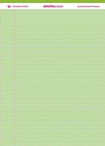 Roaring Spring Enviroshades Legal Pad, 8-1/2 X 11-3/4 in, 50 Sheets, Paper, Green, Pack of 3 - 1465587