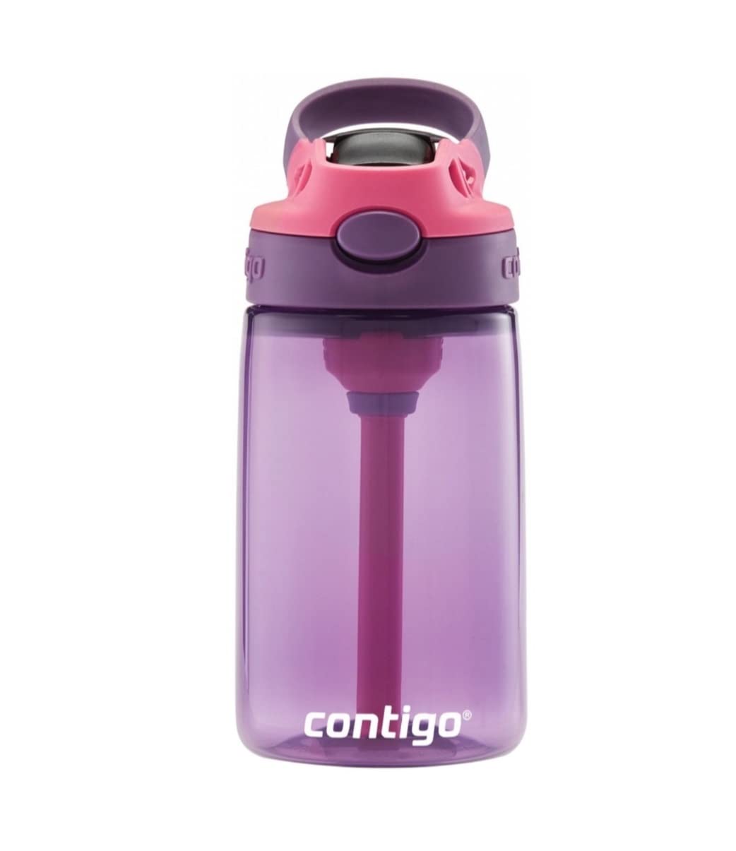 Contigo Kids Water Bottle with designed AUTOSPOUT Straw, 14 oz., Monsters Eggplant, 2-Pack