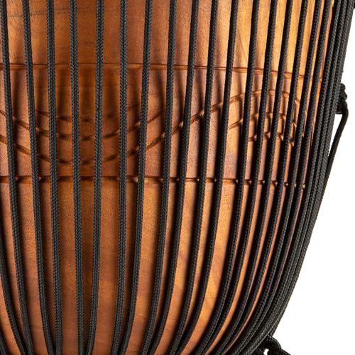 Meinl Percussion ADJ2-XL+BAG African Style Rope Tuned 13-Inch Wood Djembe with Bag, Brown