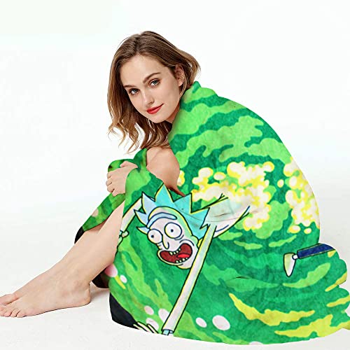 JUST FUNKY Rick and Morty Rounded Portal Blanket | 48 x 48 inches Blanket | Home Deco | Collective | Bed and Sofa Blanket | Anime Blanket | Official Licensed