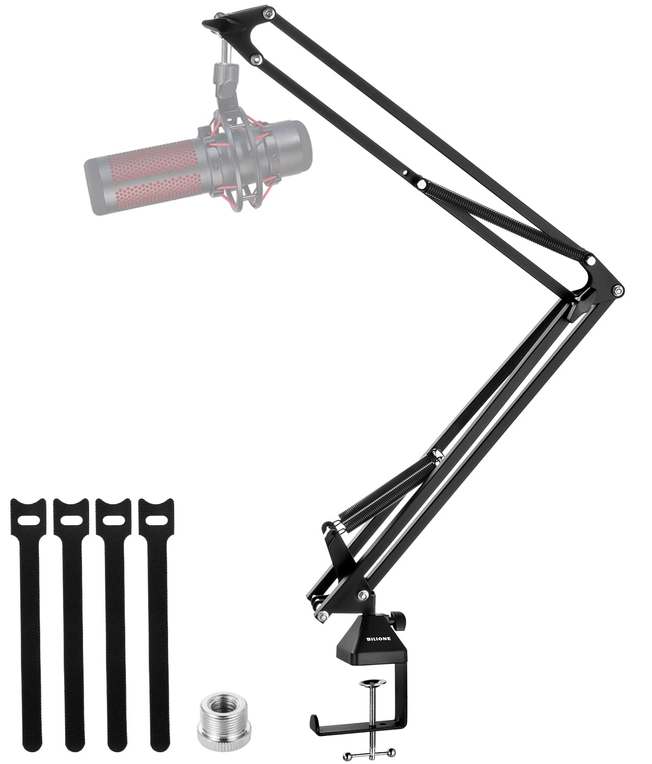 Boom Arm for HyperX QuadCast Microphone, BILIONE Adjustable Heavy Duty Suspension Boom Scissor Arm Stand, Professional Mic Stand for HyperX QuadCast, DuoCast