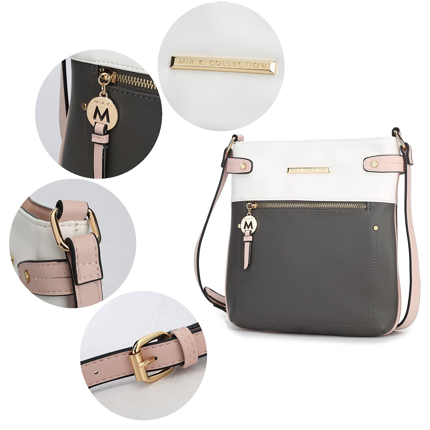 MKF Crossbody Bag for Women โ PU Leather Pocketbook Handbag โ Designer Side Messenger Purse, Shoulder Crossover cognac