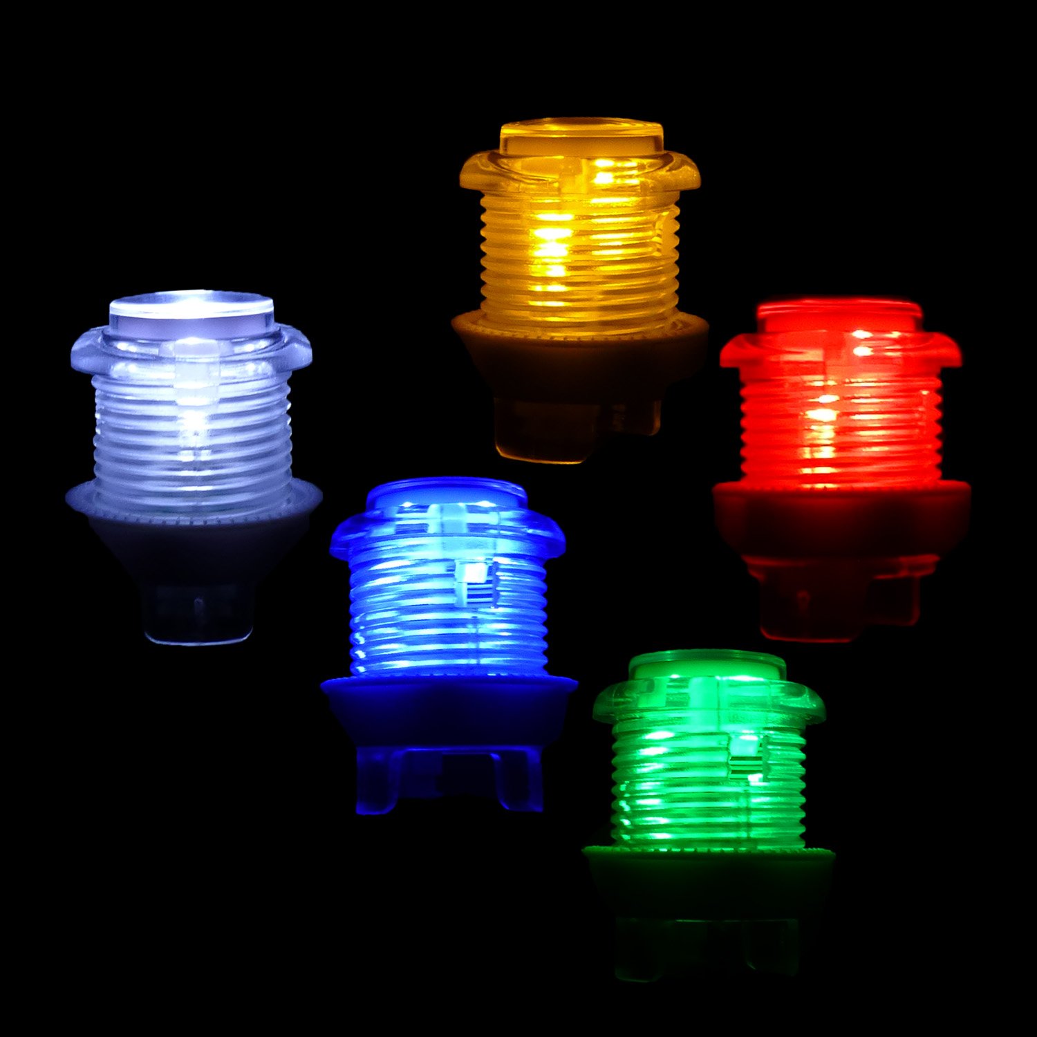SJ@JX Arcade Game Stick DIY Kit LED Buttons with Logo 8 Way Joystick USB Encoder Cable Controller for PC PS3 PS2 MAME Raspberry Pi White