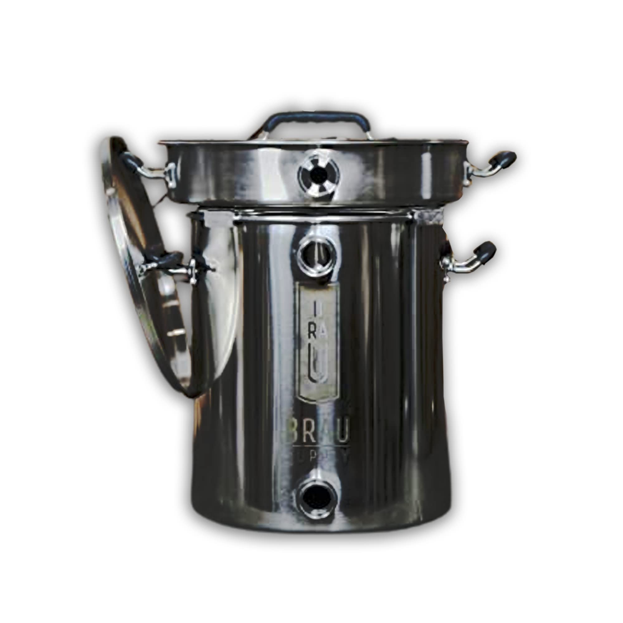 Brau Supply Brew Kettle Grain Basket - Hops Filter Brewing Strainer, 304 Stainless Steel - Brew Kettle Filter, Homebrew Hops Beer Basket for Home Brewing (20G Grain Basket With Lid + 20G Kettle & Lid)
