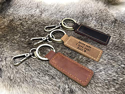 PERSONALIZED Leather KEYCHAIN, Coordinates Key Chain, 3rd Anniversary, Gift for Birthday, Keyfob, Best Gift