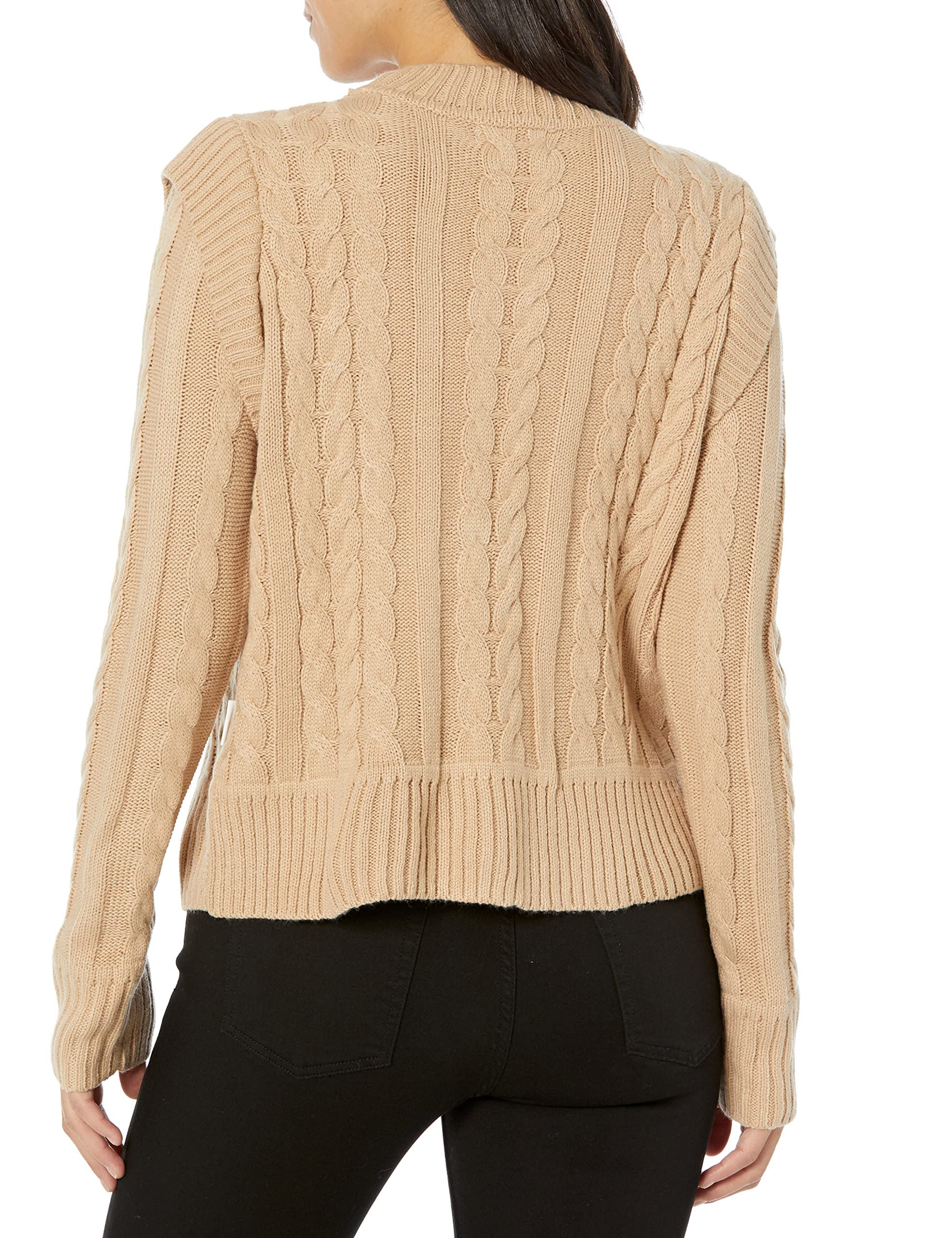 Calvin Klein Women's Petite Long Sleeve Crewneck Effortless Comfort Sweater, Wheat, X-Large