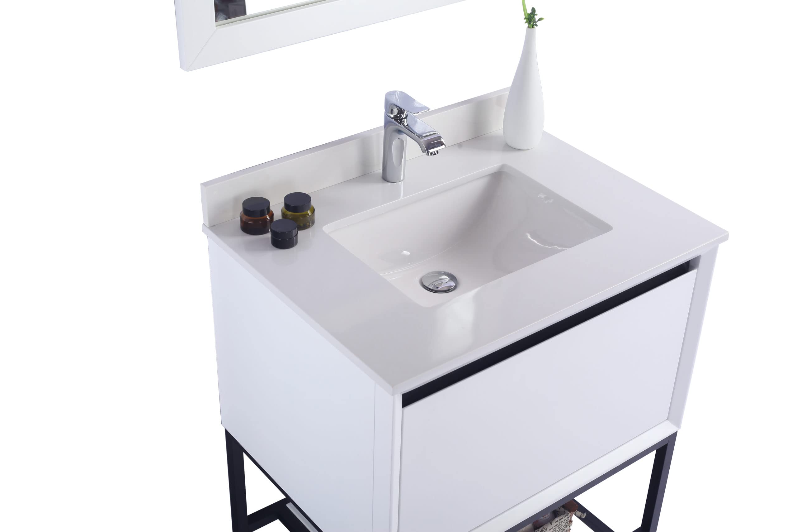 Laviva Alto 30 - White Cabinet White Quartz Countertop