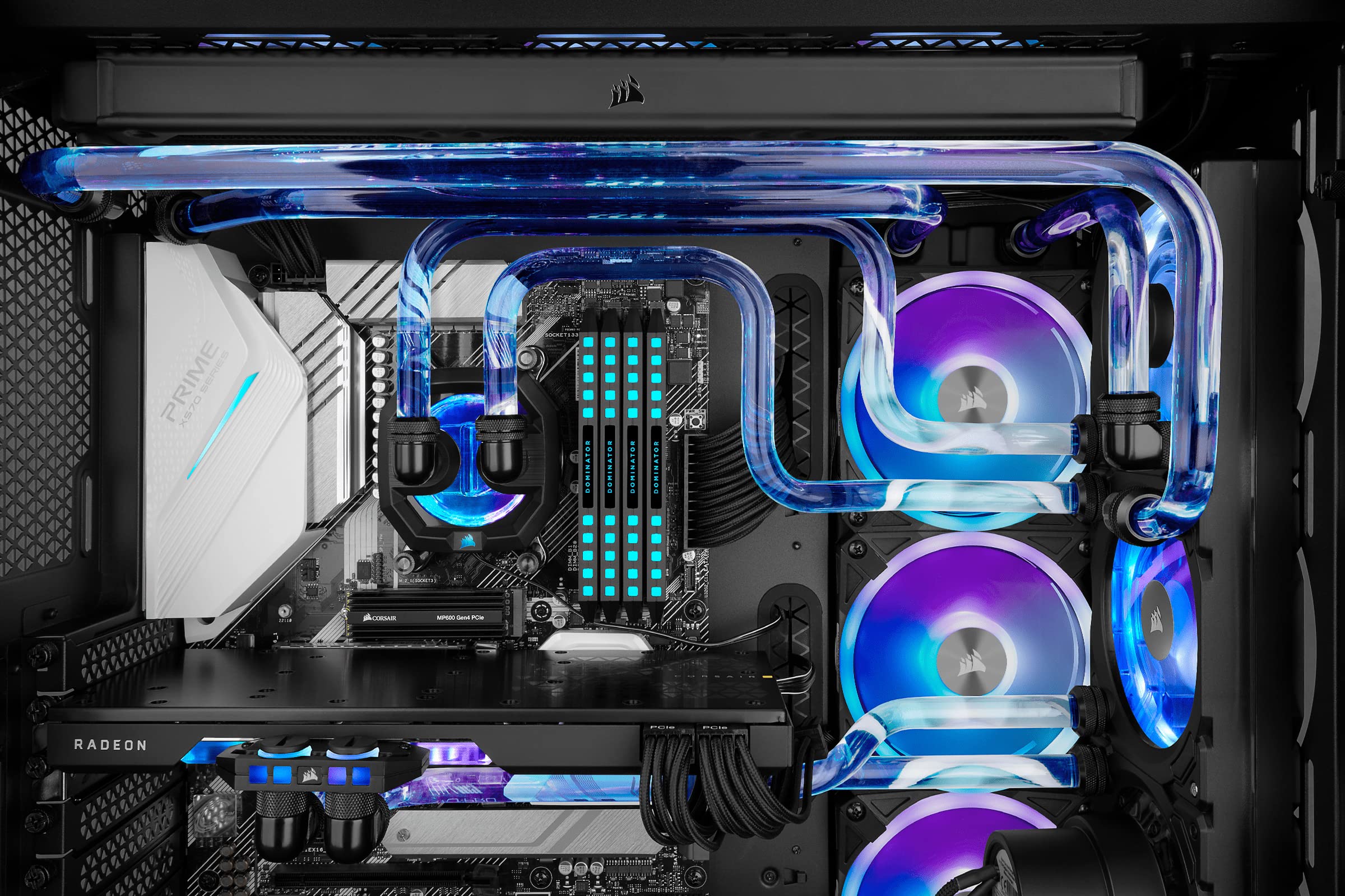 Corsair Hydro X Series iCUE XH5000i RGB PRO Custom Cooling Kit (Hardline CPU Cooling Loop, Pre-Bent Tubing, Dynamic RGB Lighting, Easy Installation, Made for CORSAIR 5000X/D Series Cases) Black