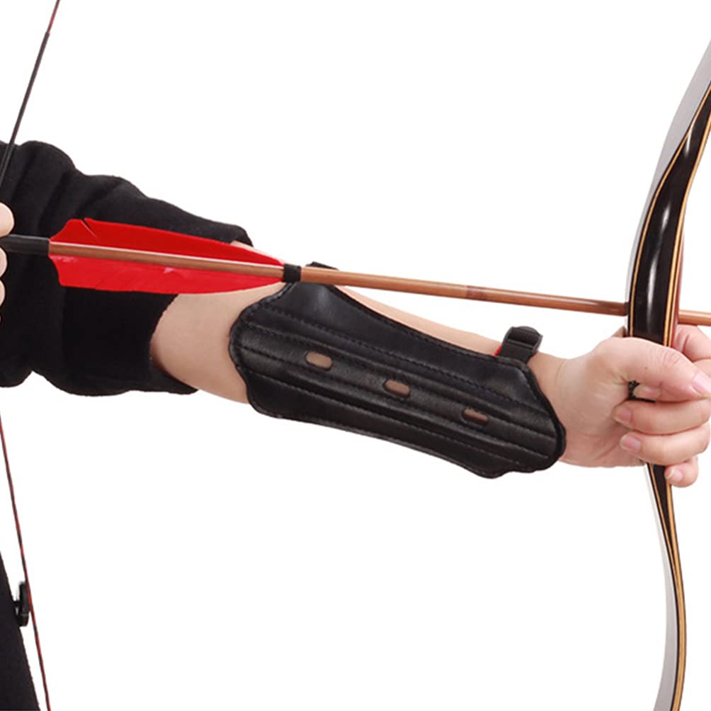 BESPORTBLE 1 Pair Children Archery Arm Guard Leather Forearm Protector for Kids Youth Shooting Hunting Practice Bow Archery