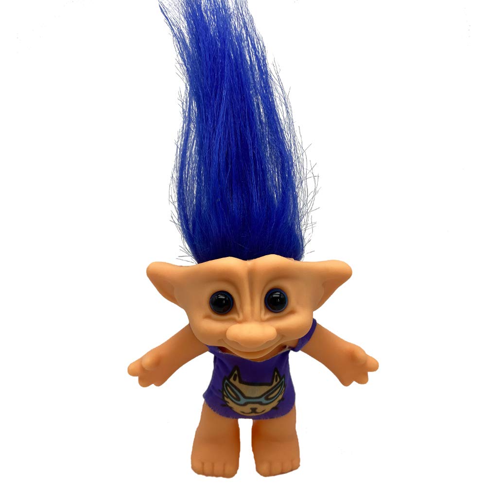 PVC Vintage Trolls Dolls Lucky Doll Action Figures Chromatic Adorable for Collections, School Project, Arts and Crafts, Party Favors (Purple Tiger)