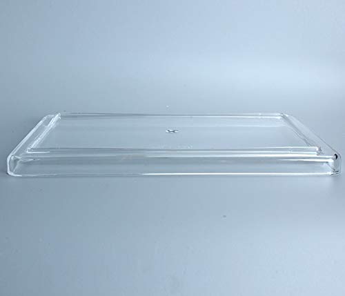 Rectangle Durable Acrylic Collection Serving Trays & Platter for Kitch, Beverage, Drink, Food or Bathroom (Clear 34x22x2.5cm)