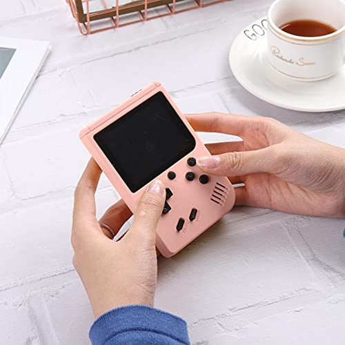 Built-in 500 Classic Games Support 8-bit FC games Handheld Retro Video Game Console Gameboy Kids Gifts (Pink)