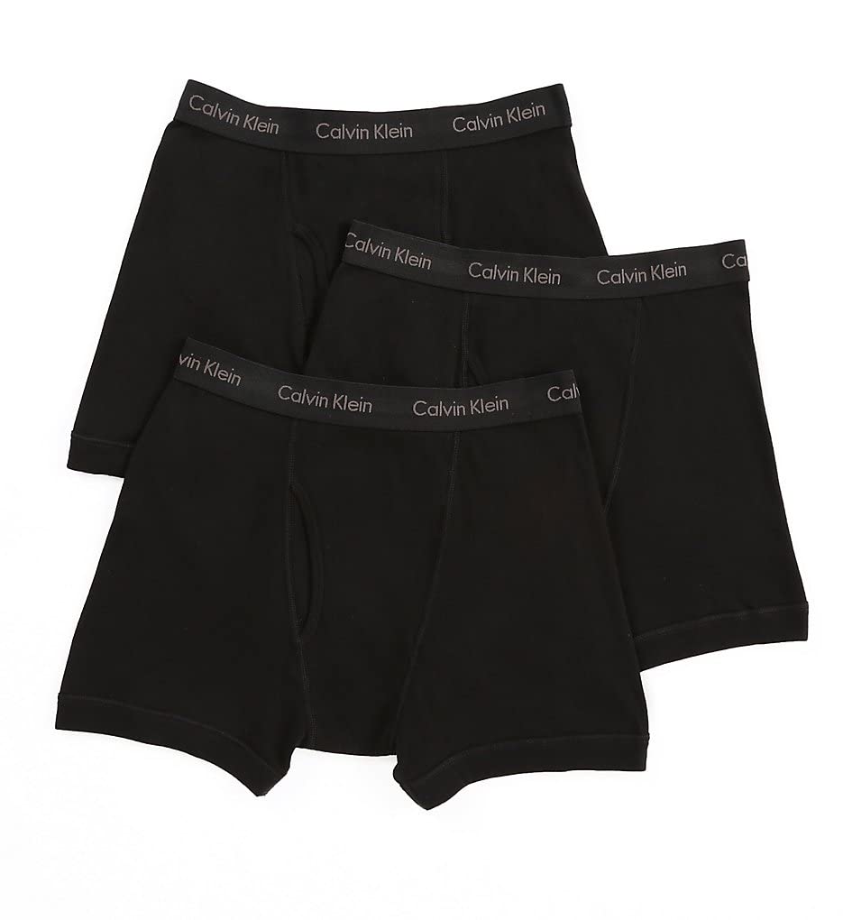 Calvin Klein Men's Cotton Classic Multi-Pack Boxer Briefs, Black 2021, Large