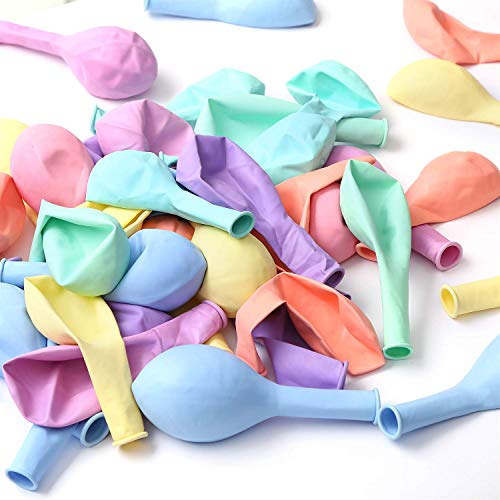 Brontothere Pastel Party Balloons 12 inches 100pcs Assorted Color Birthday Balloons Kid's Baby Shower Balloons