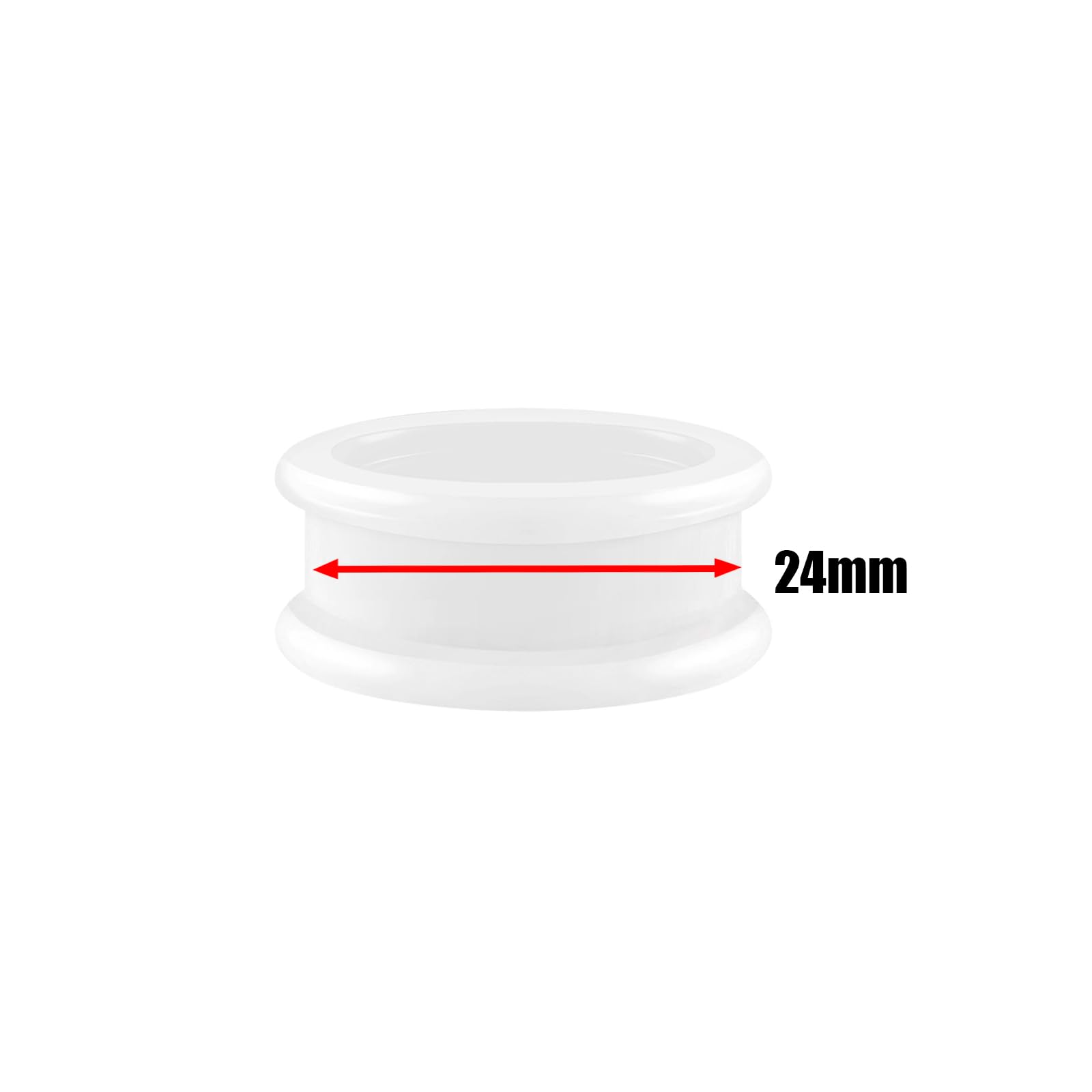 bodyjewellery 15/16G gauge 24mm White Implant grade sili Double Flare Tunnels Ear Plugs SI01 AHAH Ear Stretching Stretchers Piercing 2Pcs