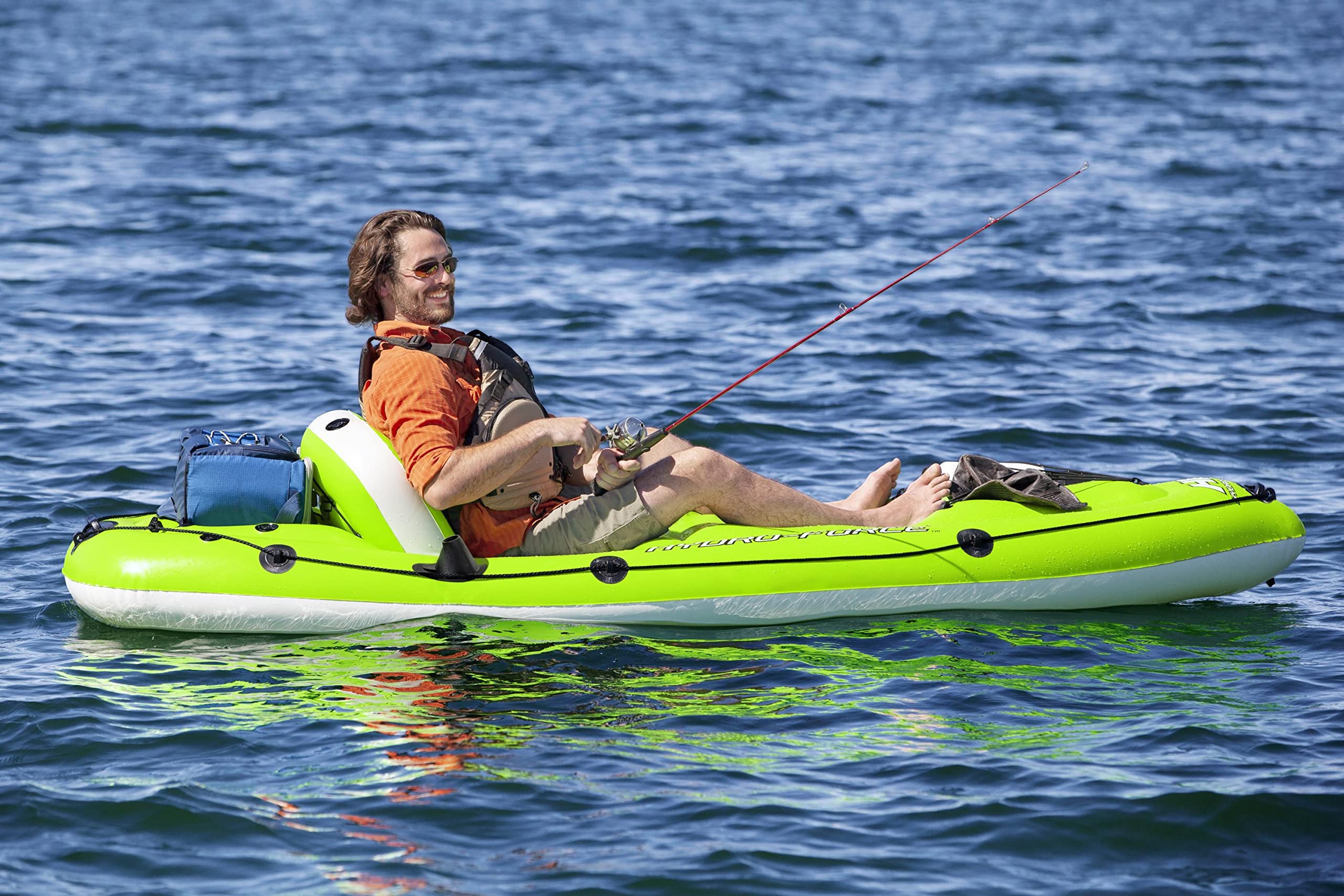 Bestway Hydro-Force Koracle Inflatable Kayak Set, Includes Double-Sided Paddle, Built-In Oar Clasps, Fishing Rod Holders, & Storage Compartments, Convenient & Portable Kayak w/Hand Pump, Model: 65097E