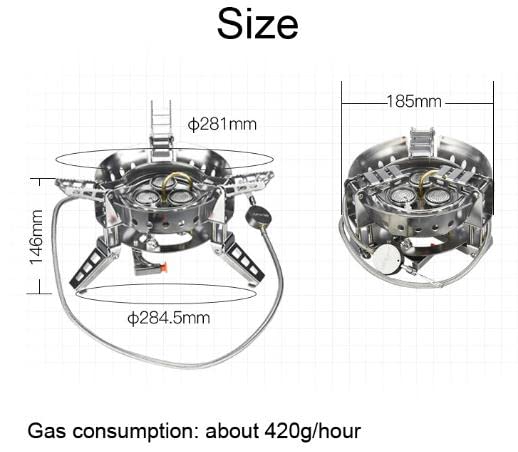 Bulin BL100-B17 Camping Gas Burners Windproof Remote Gas Stove Outdoor Fire Stove Windproof Stoves Outdoor Hiking Camping with Ignition Device Equipment
