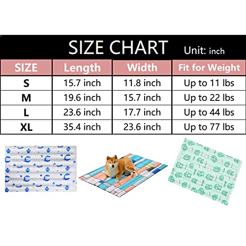 Dog Cooling Mat Pressure Activated Pet Cooling Mat Summer Cooling Pad for Dogs Cats Non-Toxic Self Cooling Gel Mat for Kennels, Floors, Crates and Beds, No Water or Electricity Needed (C,S)