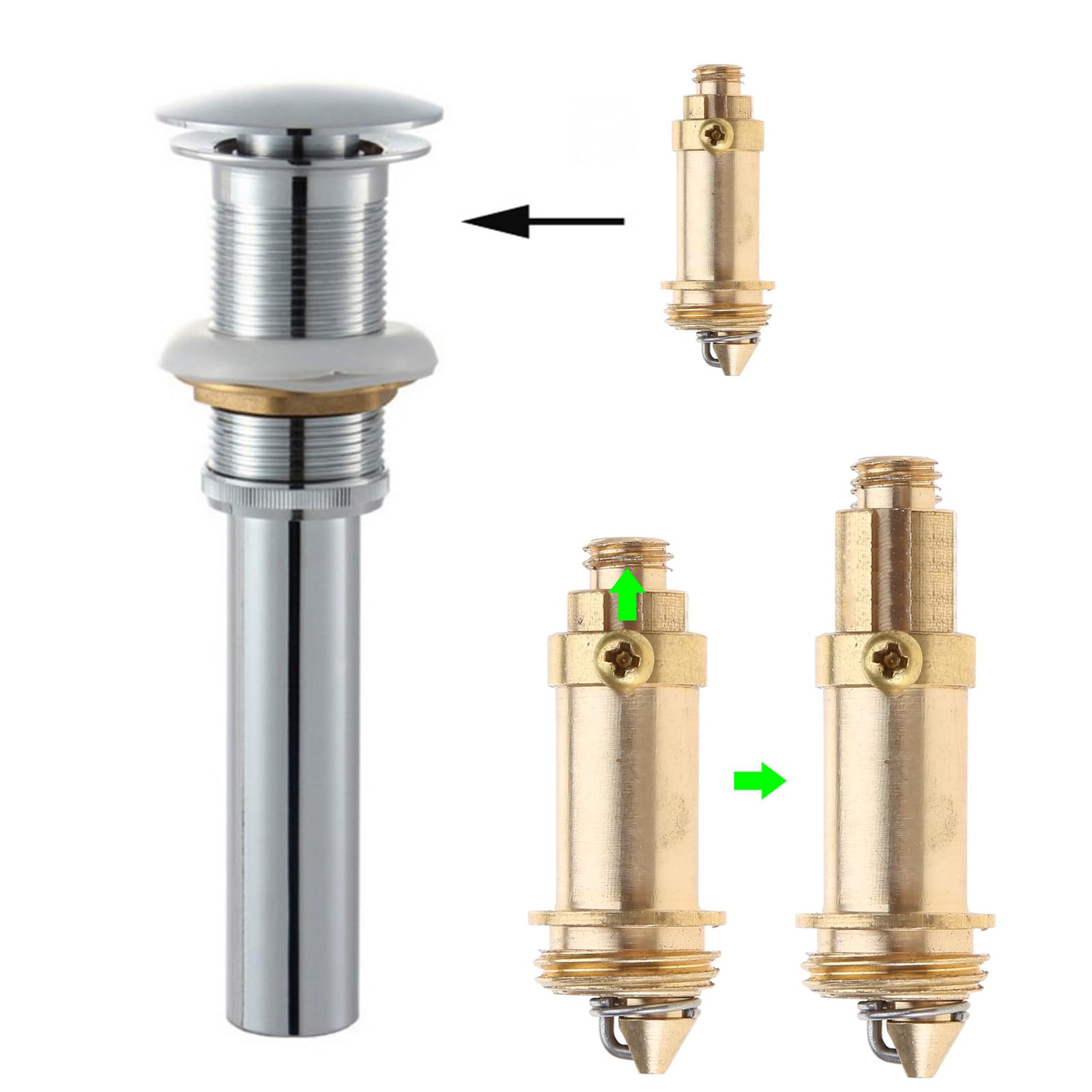 Copper Sink Drain Stopper Plug Replacement Basins Waste Plug Bolts Bathtub Stoppers Drain Plug Sink Stopper Bolts Sink Drain Clicks Clacks Plug Bolts Spring