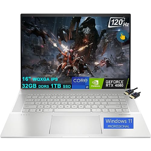 HP Envy 16 Gaming Laptop | 16" WQXGA 120Hz Touch 400nits 100% sRGB | 13th Gen Intel 14-Core i9-13900H | 32GB DDR5 1TB SSD | GeForce RTX 4060 8GB | Backlit Thunderbolt USB-C Win11Pro +32GB MicroSD Card
