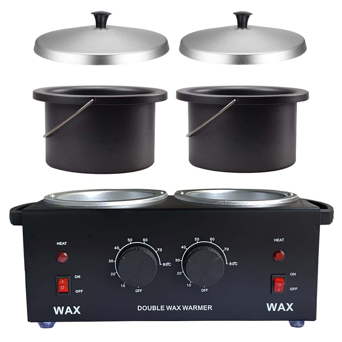 ChoJiah New Upgrated Black Double Wax Warmer Professional More Faster Melted Wax Beads with Non-Stick Pot