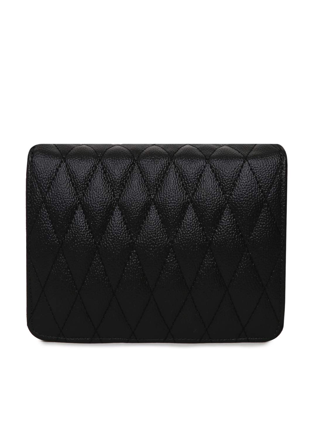 KLEIO Women's Quilted Vibrant Cross Body Sling Hand Bag For Medium Black