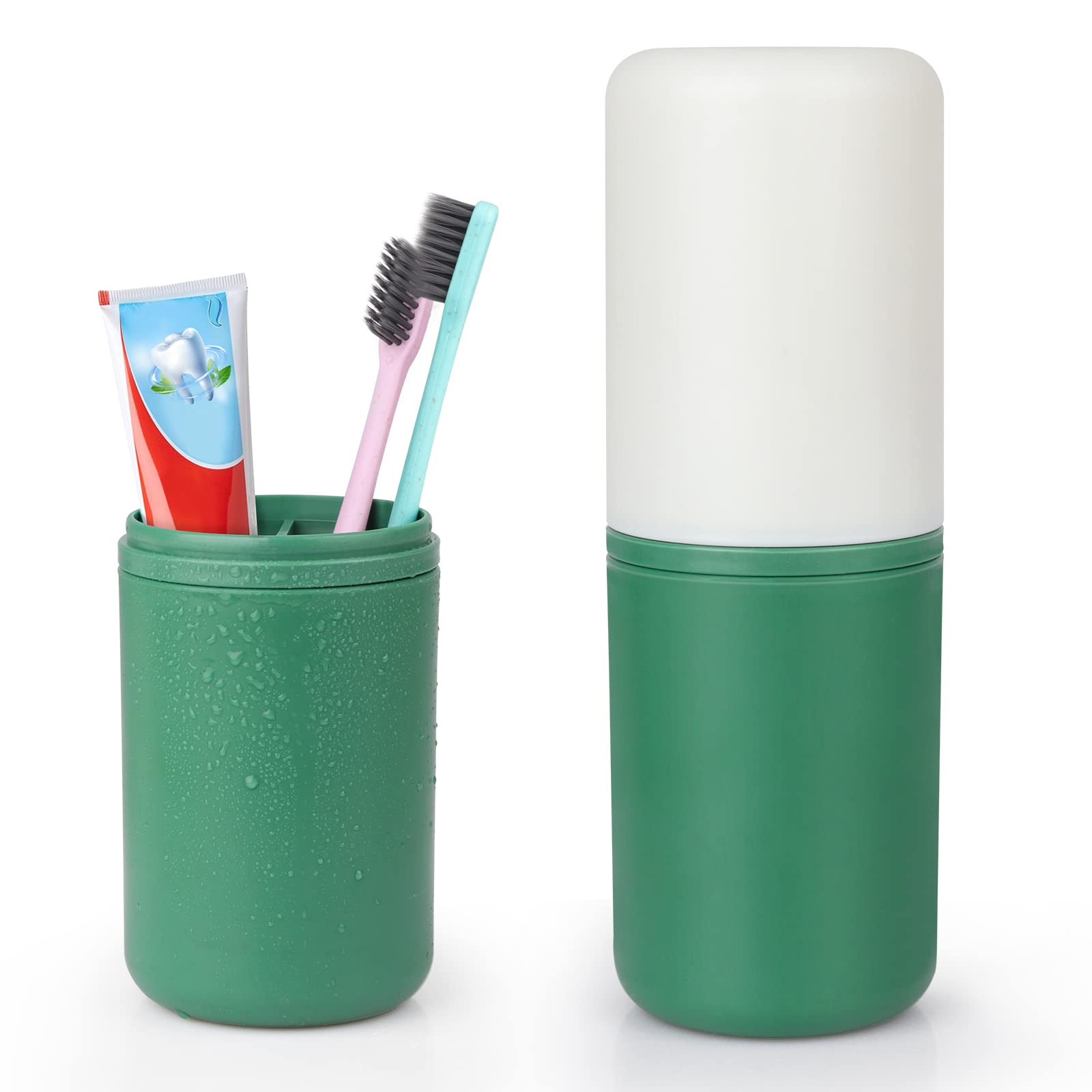 Hooqict Travel Toothbrush Case Portable Toothbrush Carrier Case Plastic Toothbrush Storage Case Cover Toothbrush Cup Container for Travelling, Camping, Bathroom, Home, School