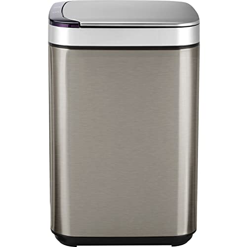 Hanover 10-Liter / 2.6-Gallon Stainless Steel 10 Liter-2.6 Gallon Home and Kitchen | Fingerprint Smudge Resistant | Soft Close | Sensor Lid | Carbon Odor Control, 10L Trash Can 1