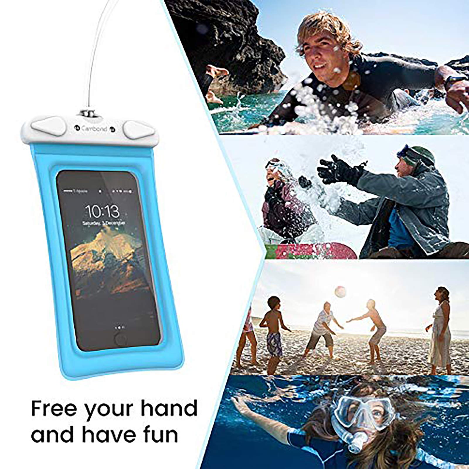 Cambond Waterproof Phone Pouch Compatible with iPhone, Water Proof Cell Phone Case Dry Bag for iPhone 13 12 Pro Max, 11, XS, XR, X, Galaxy Pixel, Snorkeling Cruise Ship Kayaking, 4 Pack
