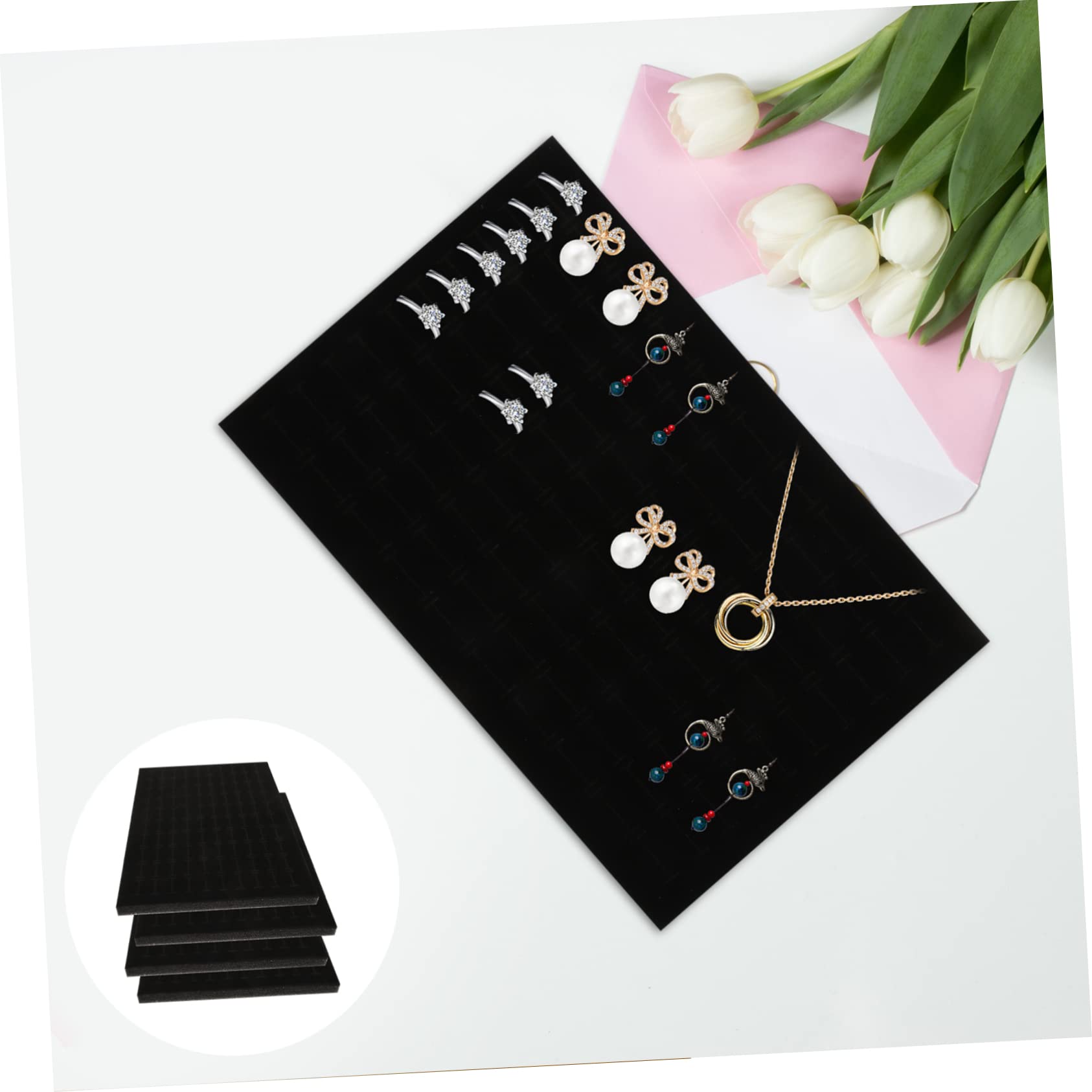 Cabilock 16 pcs jewelry box pad earring display stands for selling jewelry organizer inserts ring tray for jewelry earring holder insert jewelry holder ring storage sponge showcase earrings