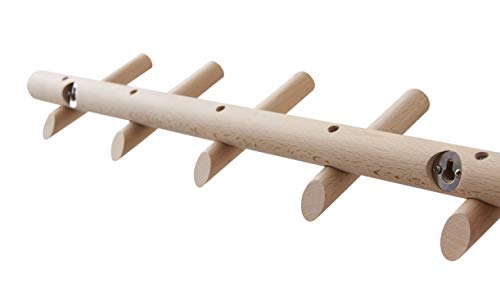 HOMEAMY Wood Coat Rack Modern Wall Mounted Hat and Towel Hanger Wooden Hooks Robe Racks with Pegs for Bedroom Bathroom and Entryway Durable, Easy Assembly, Classic Design (5 Hook)